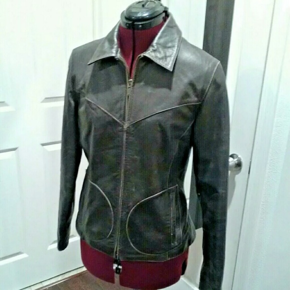 Wilsons Leather | Jackets & Coats | Vintage Distressed Dark Grey ...